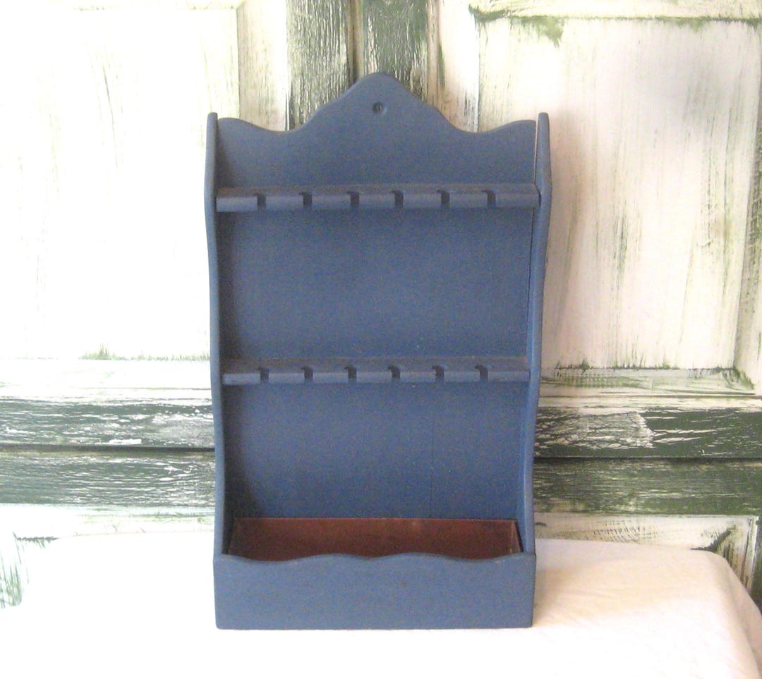 Antique Cherry Wood Spoon Rack for Small Souvenir Teaspoons, Country ...