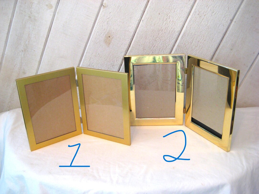 Vintage Brass Picture Frame, 5 X 7 Inch, Gold Metal Table Top Folding ...