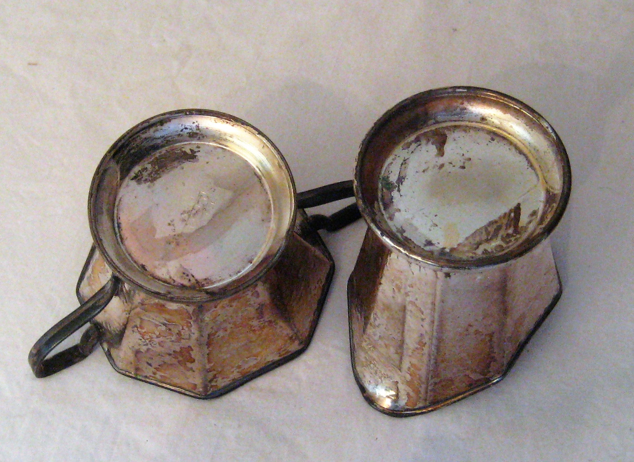 Silver metal creamer and sugar bowl set antique Silvercraft | Etsy