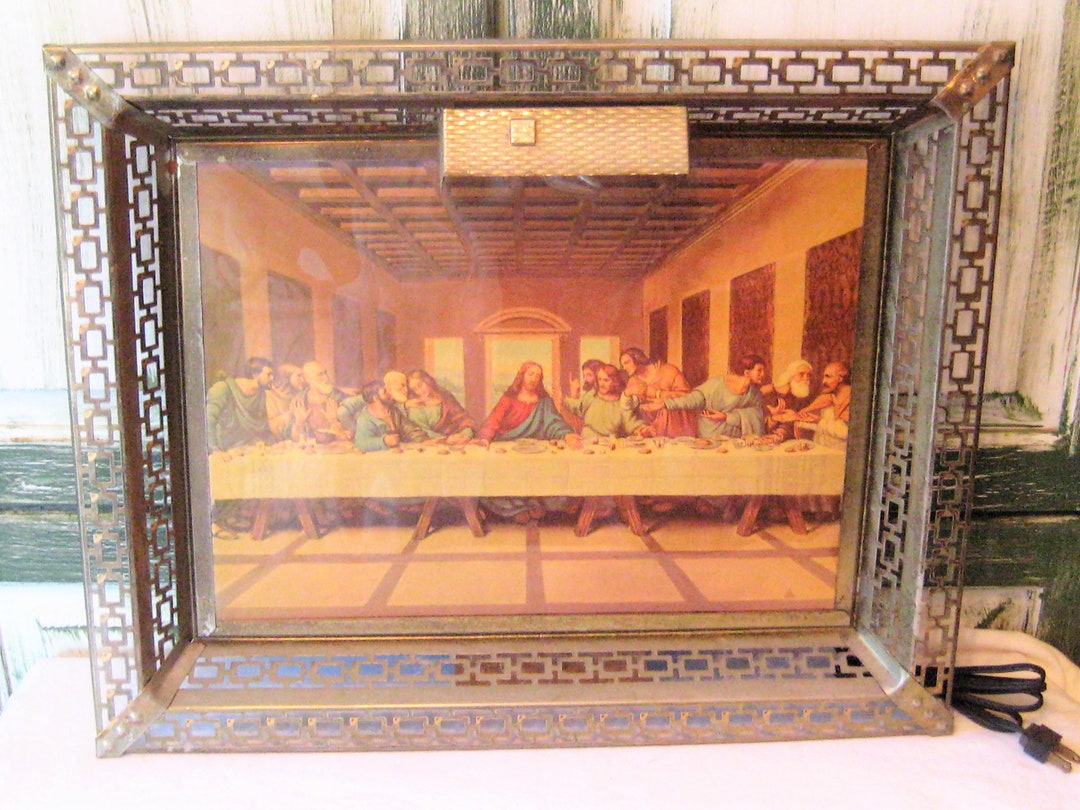 Vintage Last Supper Wall Hanging Decor, Brass Metal Picture Frame With ...