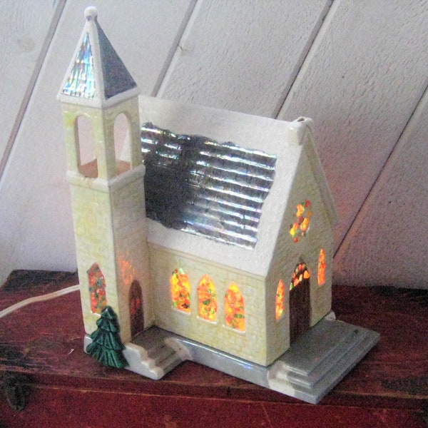 Lighted Ceramic Church - Etsy