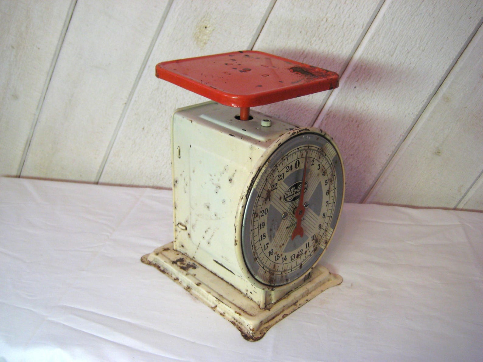 Antique Kitchen Scales, Red, Ivory, Silver, Polly Prim Food Scales ...