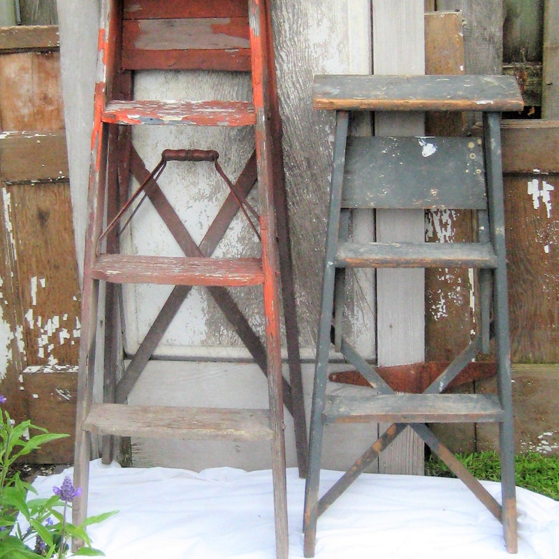 Antique Wood Ladder - Etsy