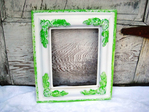 Home & Living Wall Décor Home Décor Shabby Chic Aged Green Ornate 8x10 ...