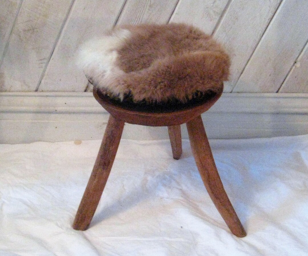 Antique Hand Hewn Wood Stool Three Leg Sitting Stool Genuine - Etsy