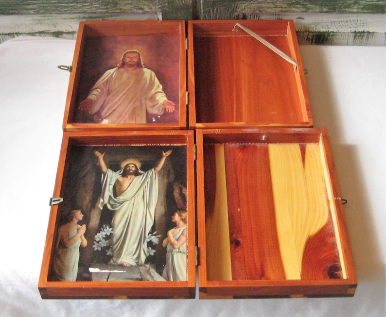 Antique Cedar Wood Holy Bible Box Hinged Lid Mid Century - Etsy