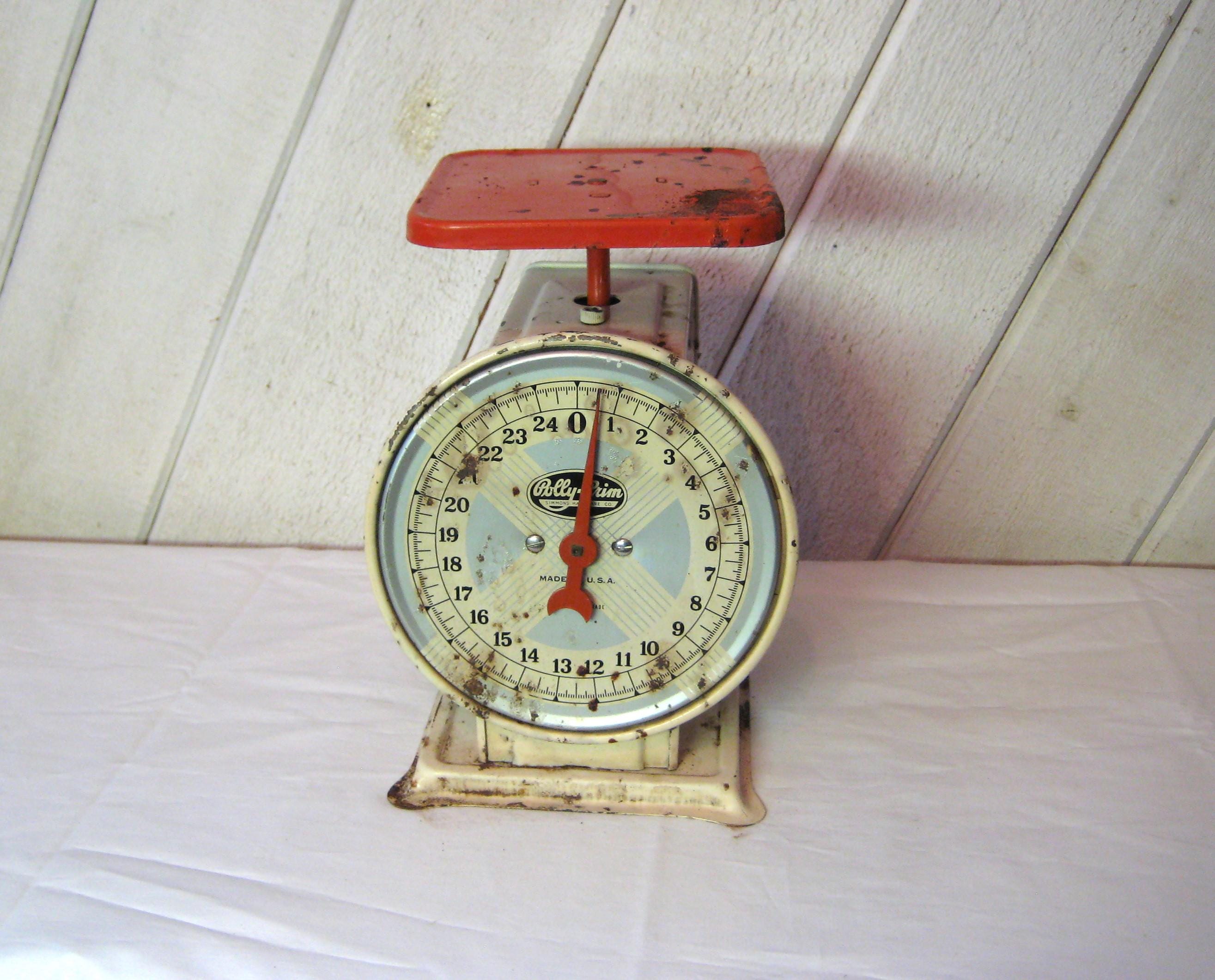 Antique Kitchen Scales, Red, Ivory, Silver, Polly Prim Food Scales ...