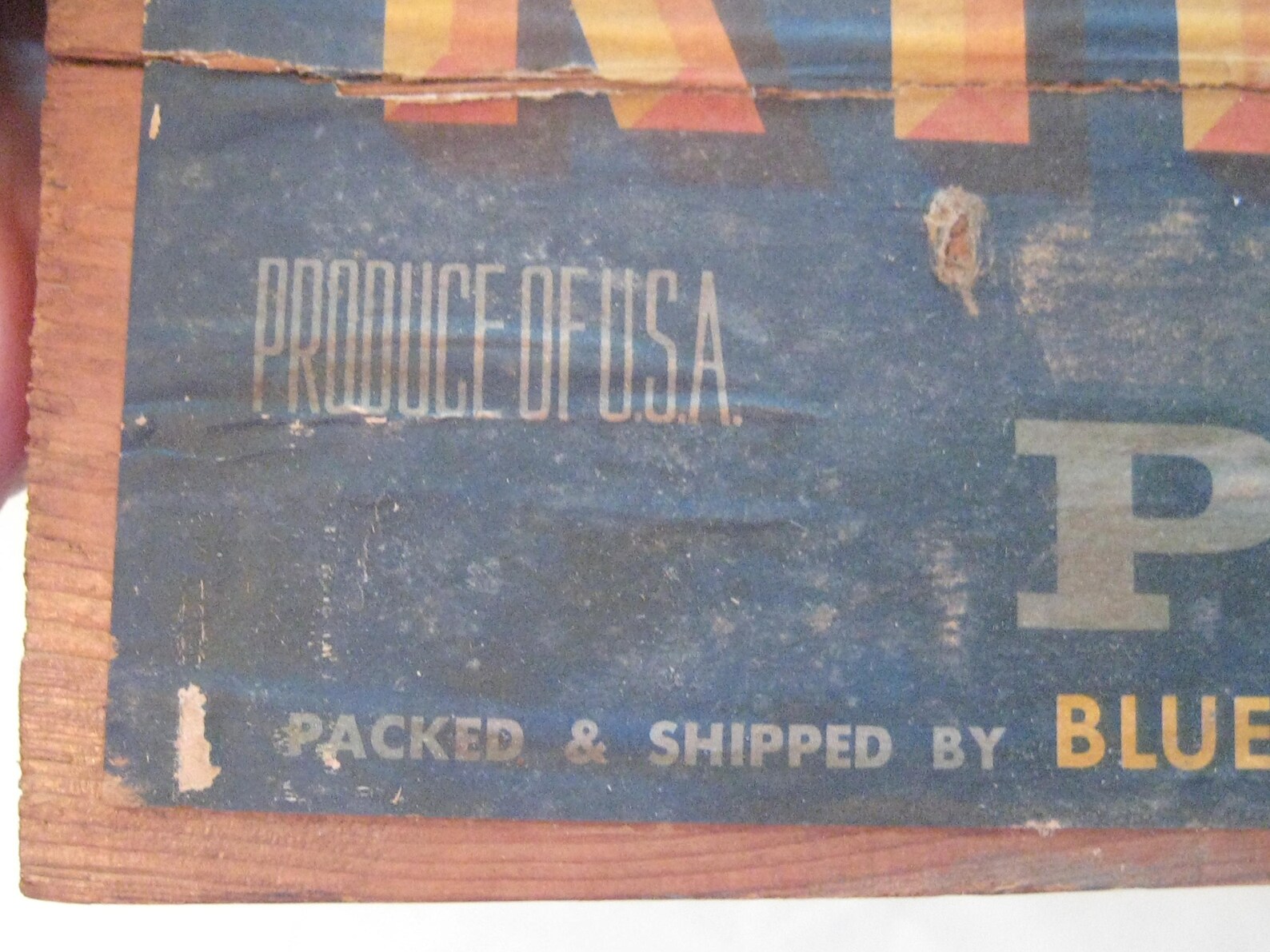 Antique Fruit Crate Sign Wood Box Sign Blue Ribbon Pears | Etsy