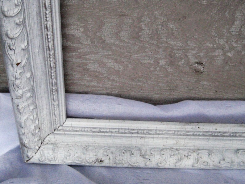 Antique Wood Picture Frame White Wooden Frame Carved Wood | Etsy