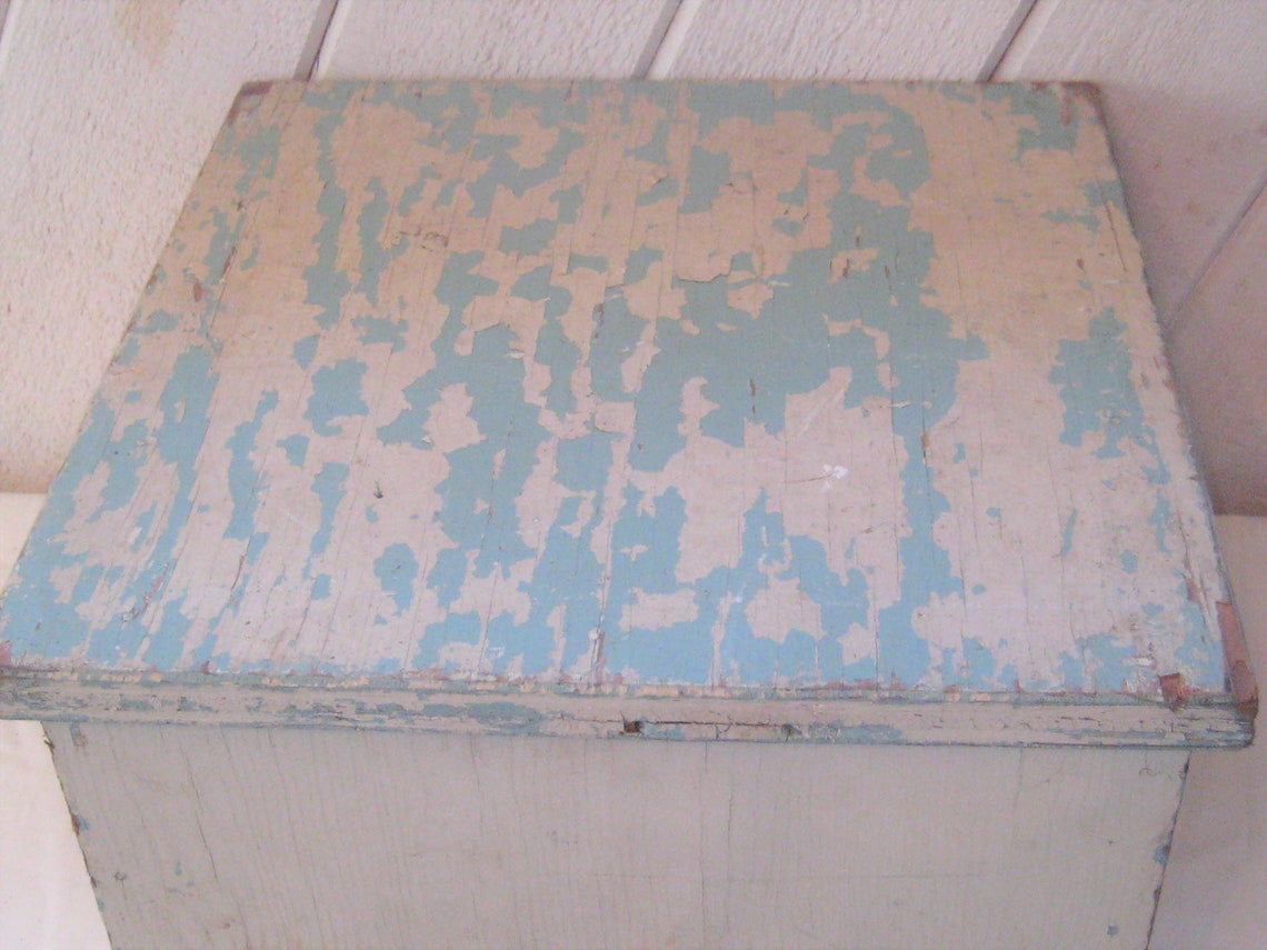 Large Wood Rustic Foot Stool Wooden Step Stool Aqua Blue - Etsy
