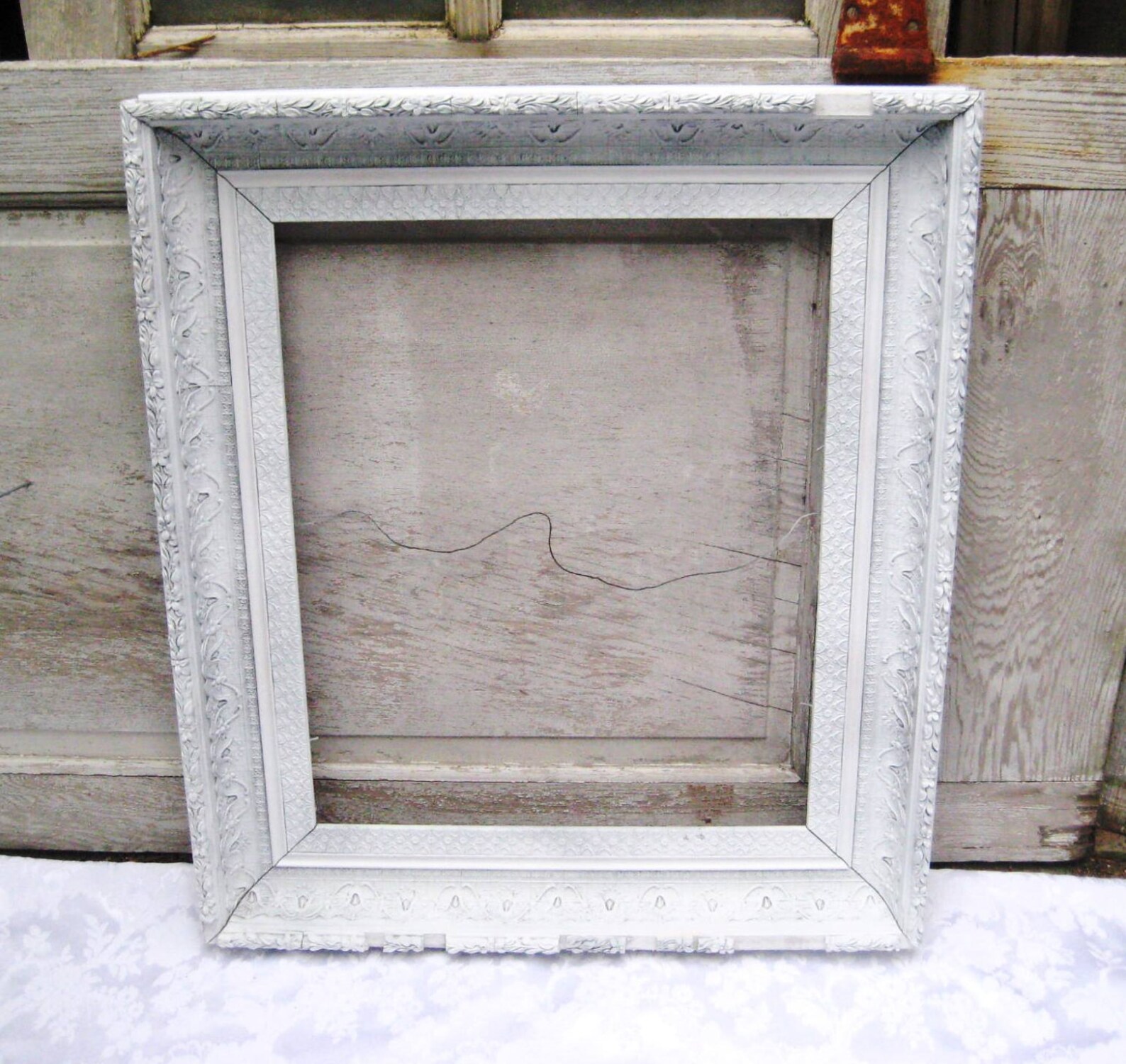 Large White Antique Picture Frame Painted Frame Gesso Frame | Etsy