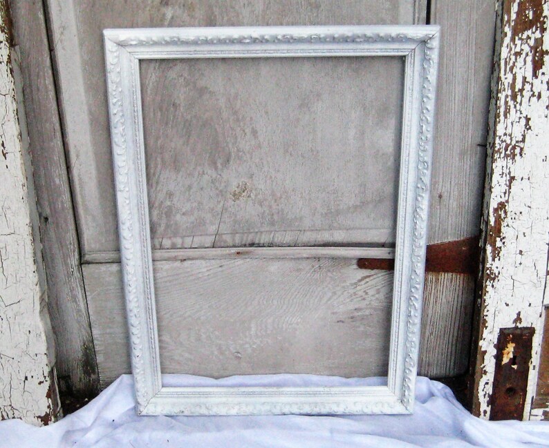 Antique Wood Picture Frame White Wooden Frame Carved Wood | Etsy