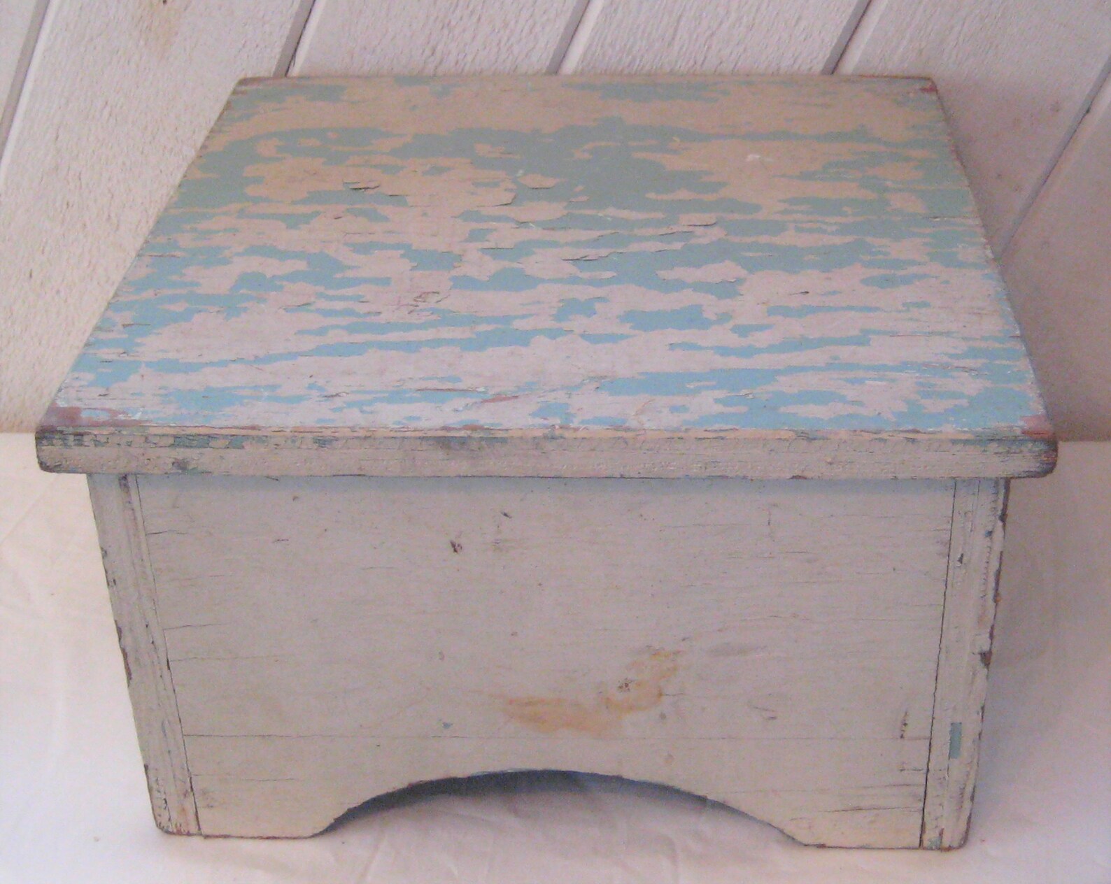 Large Wood Rustic Foot Stool Wooden Step Stool Aqua Blue - Etsy
