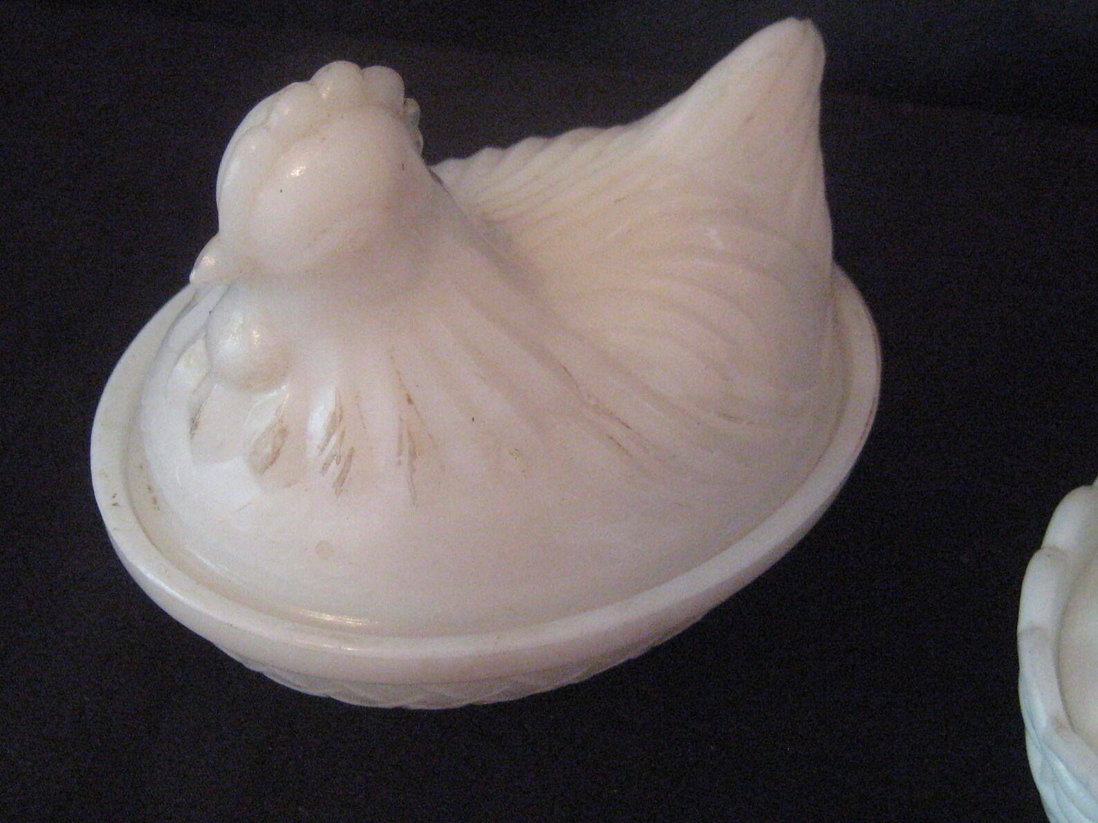 Milk Glass Hen on Nest White Ceramic Lidded Chicken Bowl Mid - Etsy