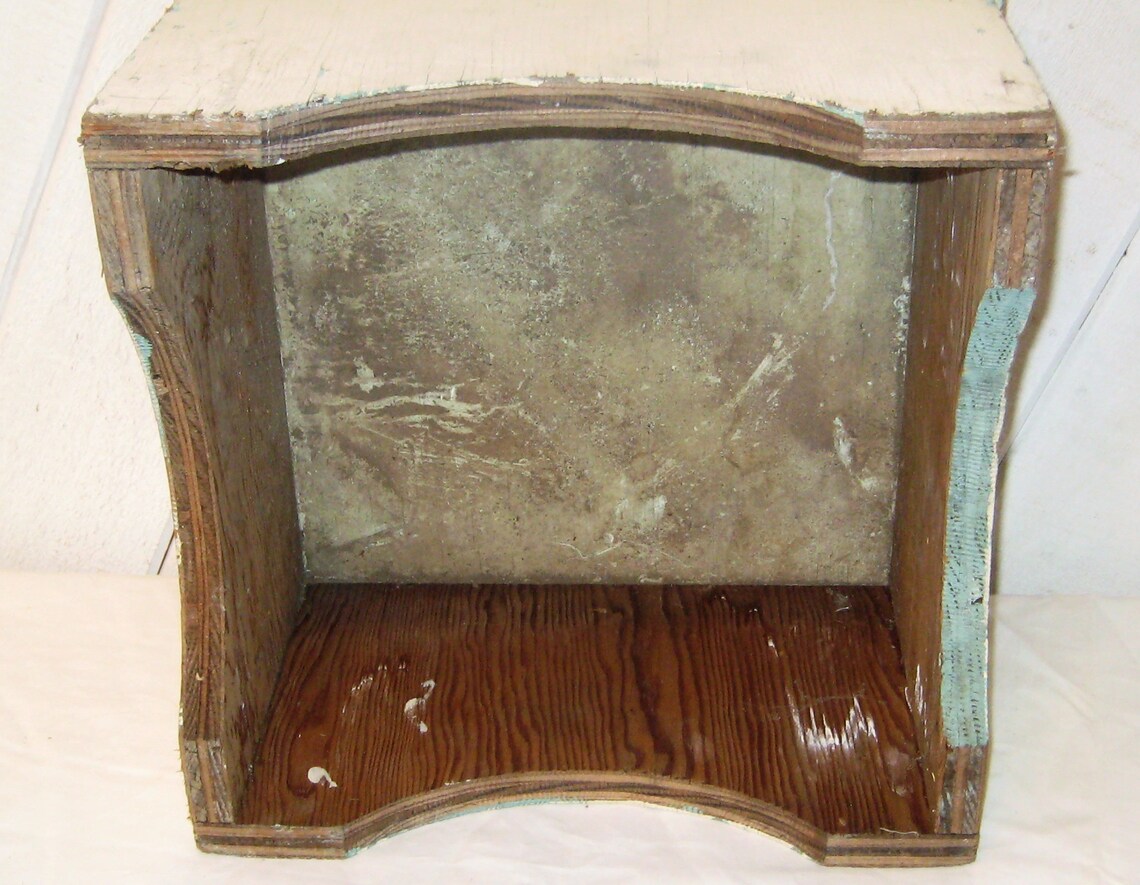 Large Wood Rustic Foot Stool Wooden Step Stool Aqua Blue - Etsy