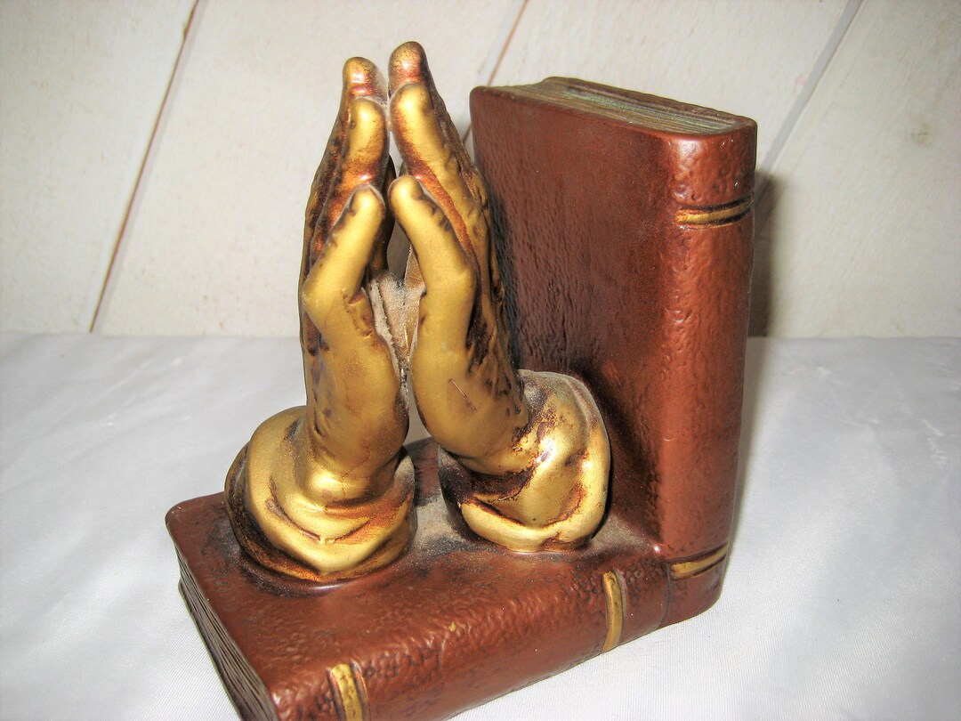 Praying Hands Ceramic Bookend, Vintage Bookend, Inarco Pottery ...
