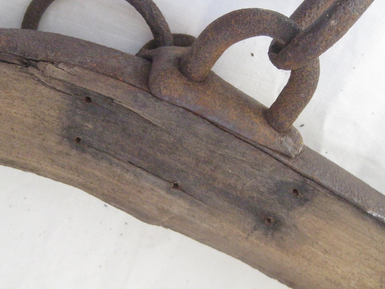Antique Wood Horse Yoke Ox Harness Yoke Rusty Metal Curved | Etsy