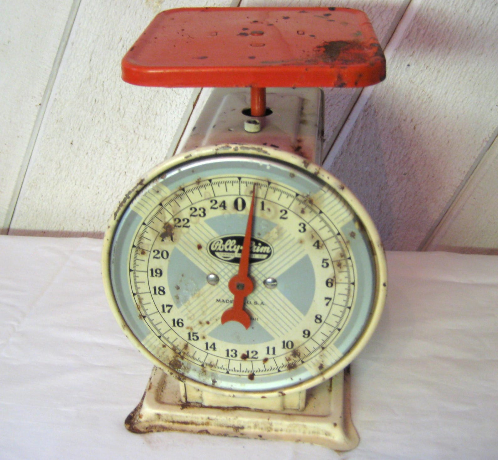 Antique Kitchen Scales, Red, Ivory, Silver, Polly Prim Food Scales ...