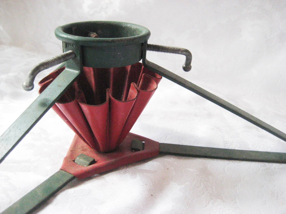 Vintage Metal Tree Stand, Red Green, 50s 60, Mid Century, Vintage ...