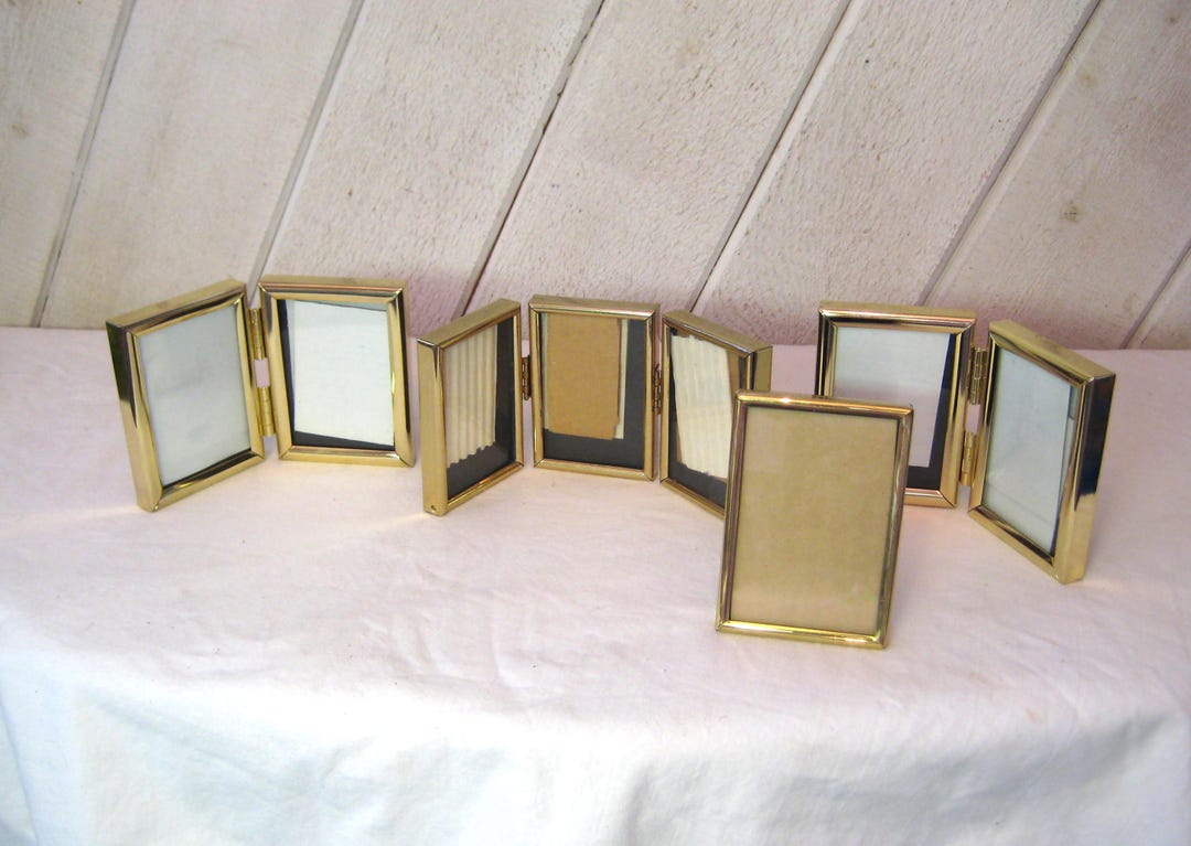 Vintage 2 X 3" Brass Picture Frames, Double Triple Single, Portable ...