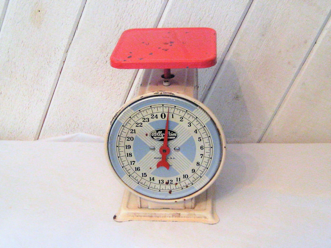 Antique Kitchen Scales, Red, Ivory, Silver, Polly Prim Food Scales ...