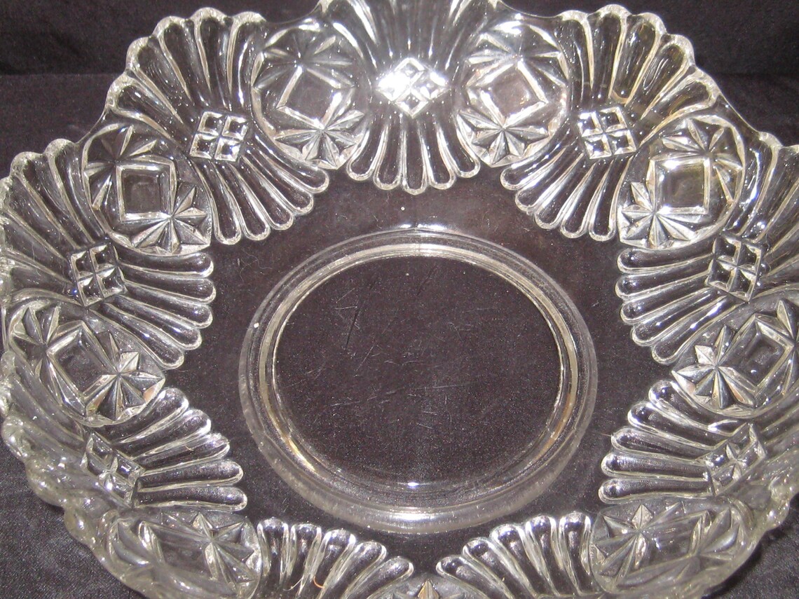 Vintage Decorative Clear Glass Bowl Large Decorative Bowl - Etsy