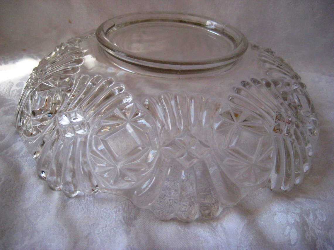 Vintage Decorative Clear Glass Bowl Large Decorative Bowl - Etsy