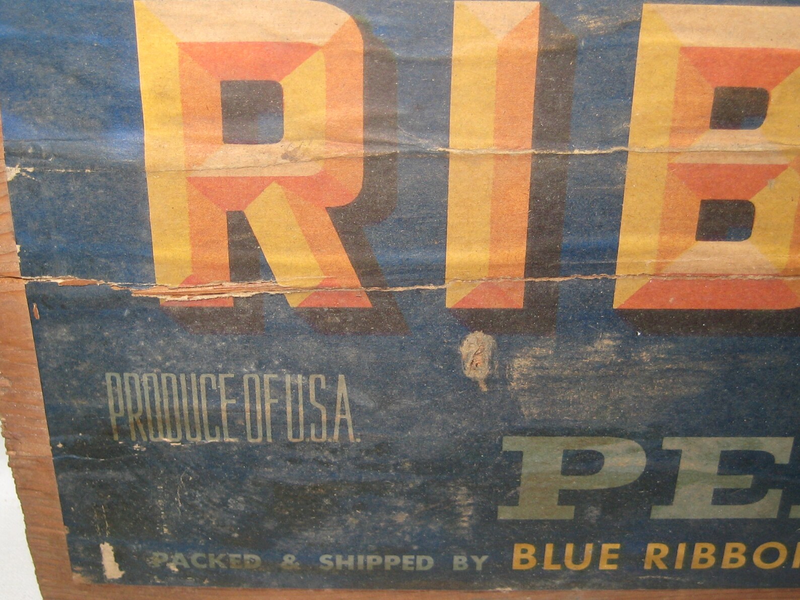 Antique Fruit Crate Sign Wood Box Sign Blue Ribbon Pears | Etsy