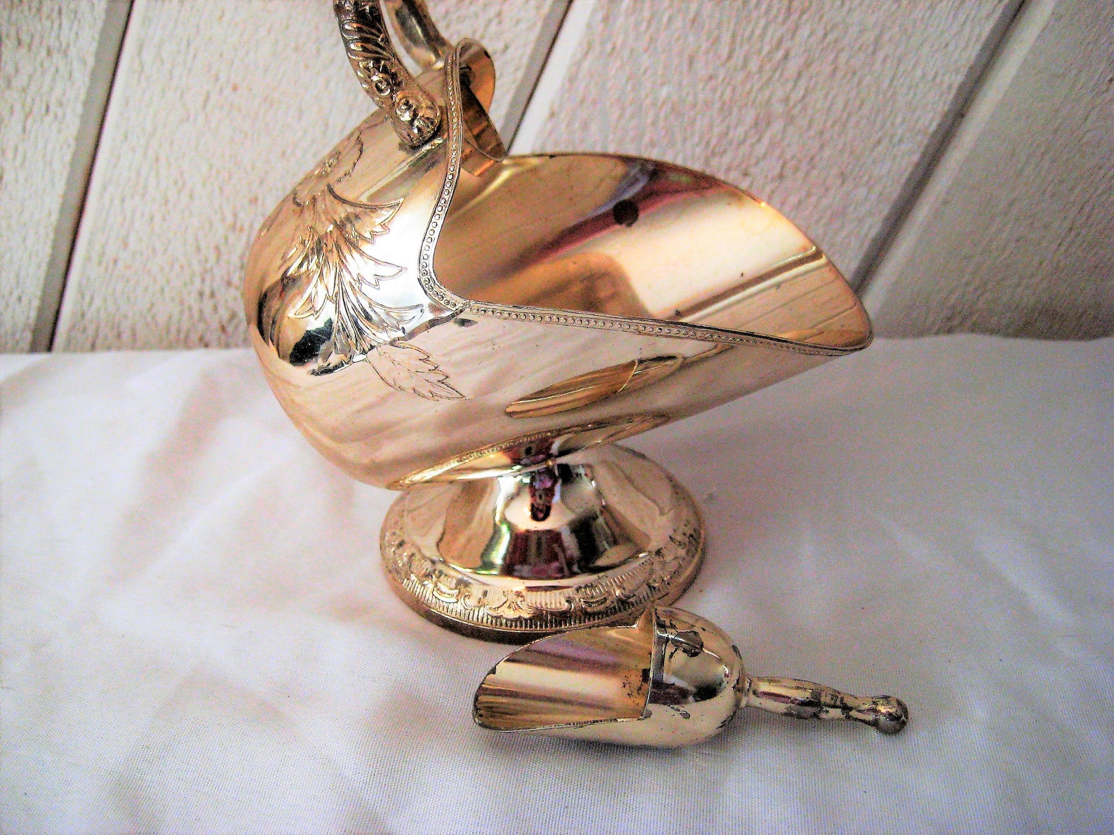 Vintage Sugar Scuttle Metal Sugar Bowl With Scoop Mid - Etsy