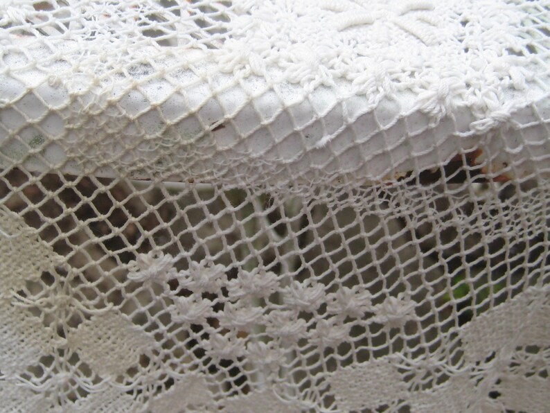 Ivory Lace Tablecloth Large Rectangle Tablecloth Cotton 4 | Etsy