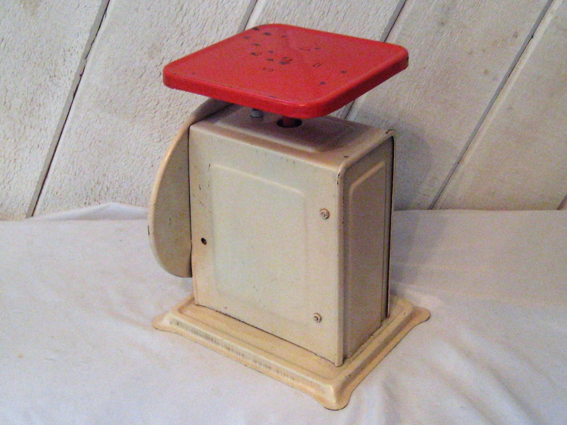 Antique Kitchen Scales Red Ivory Silver Polly Prim Food | Etsy