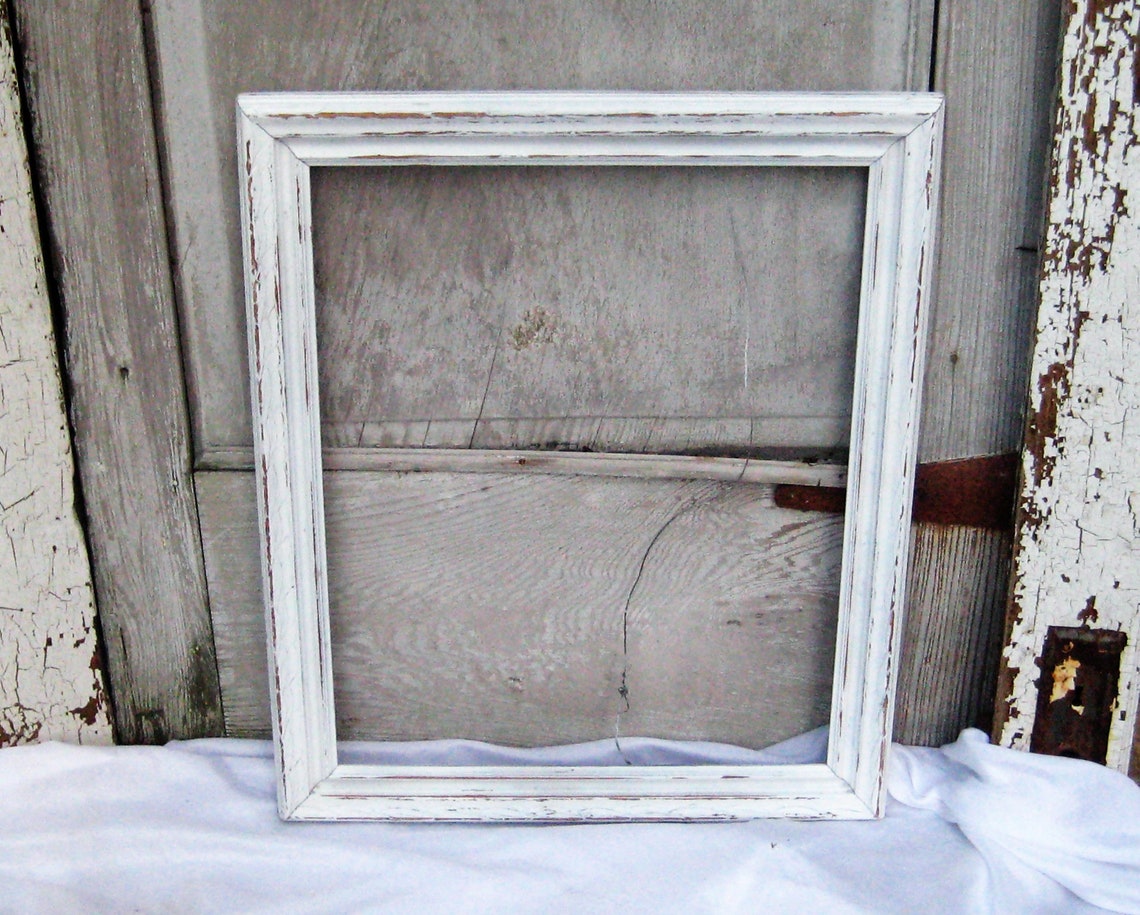 Antique White Wood Picture Frame Distressed Frame 16 X | Etsy
