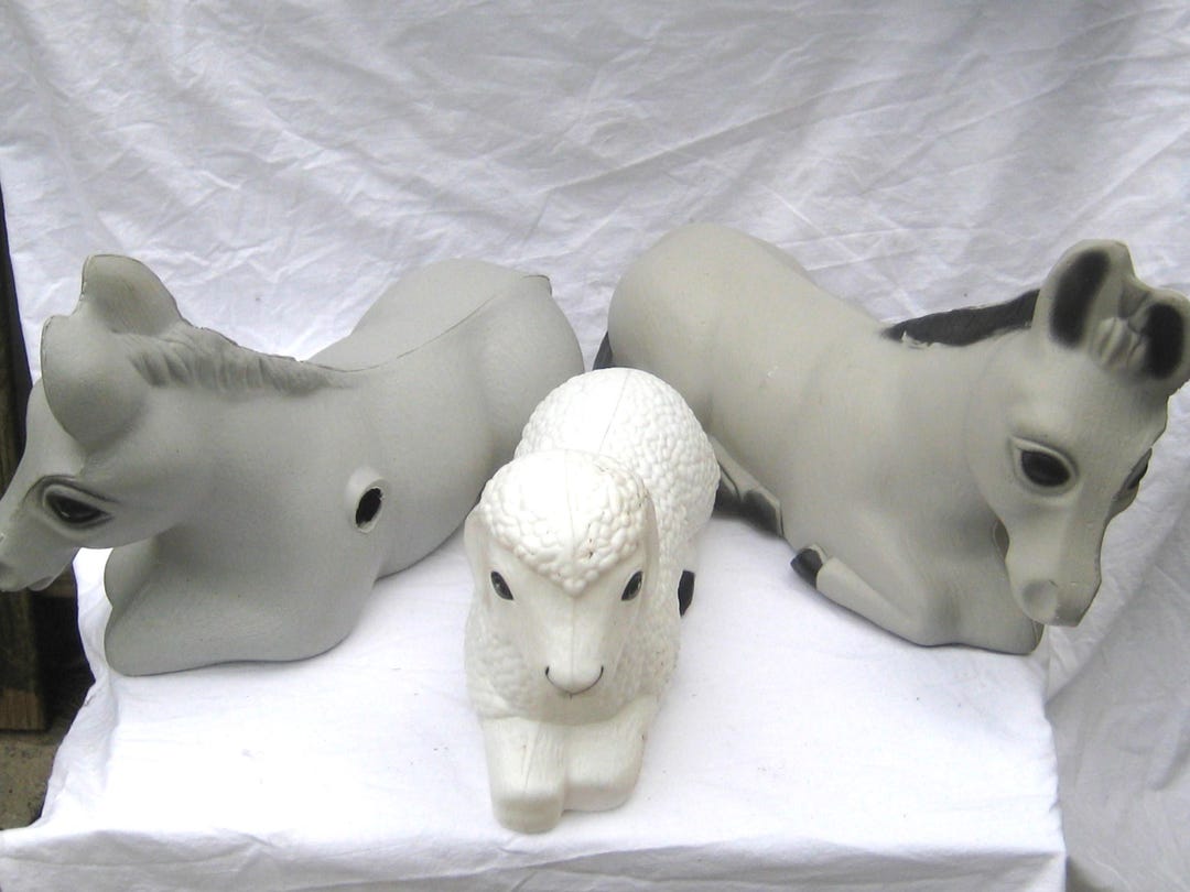 Vintage Donkey or Sheep Blow Mold for a Christmas Outdoor Nativity ...