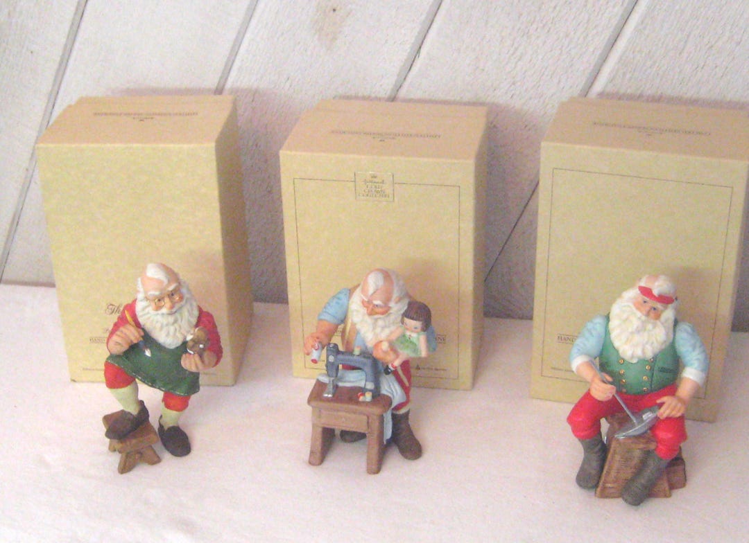Vintage Santa Claus Figurine, Hallmark Porcelain Santa Work Shop ...