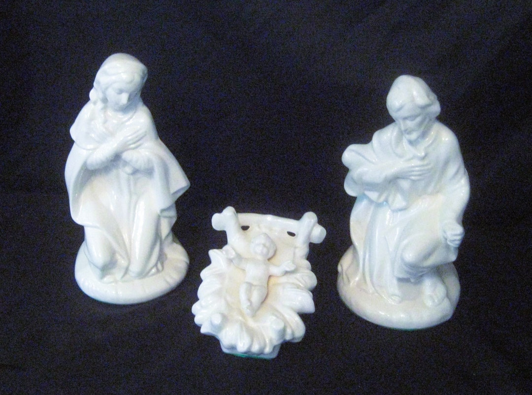 Vintage Large Ceramic Nativity Set Figurines, Handmade Ceramic Project ...