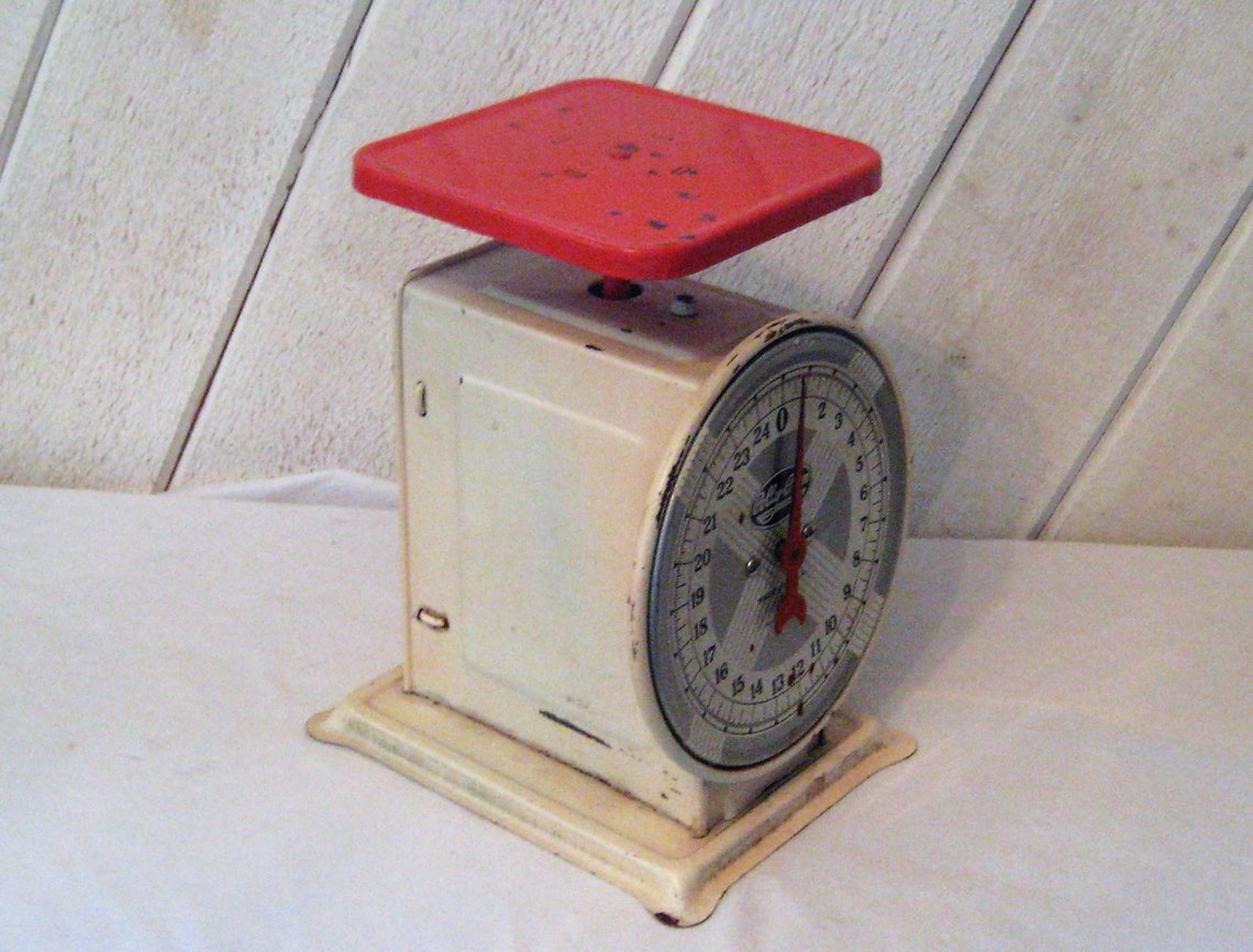 Antique Kitchen Scales Red Ivory Silver Polly Prim Food | Etsy