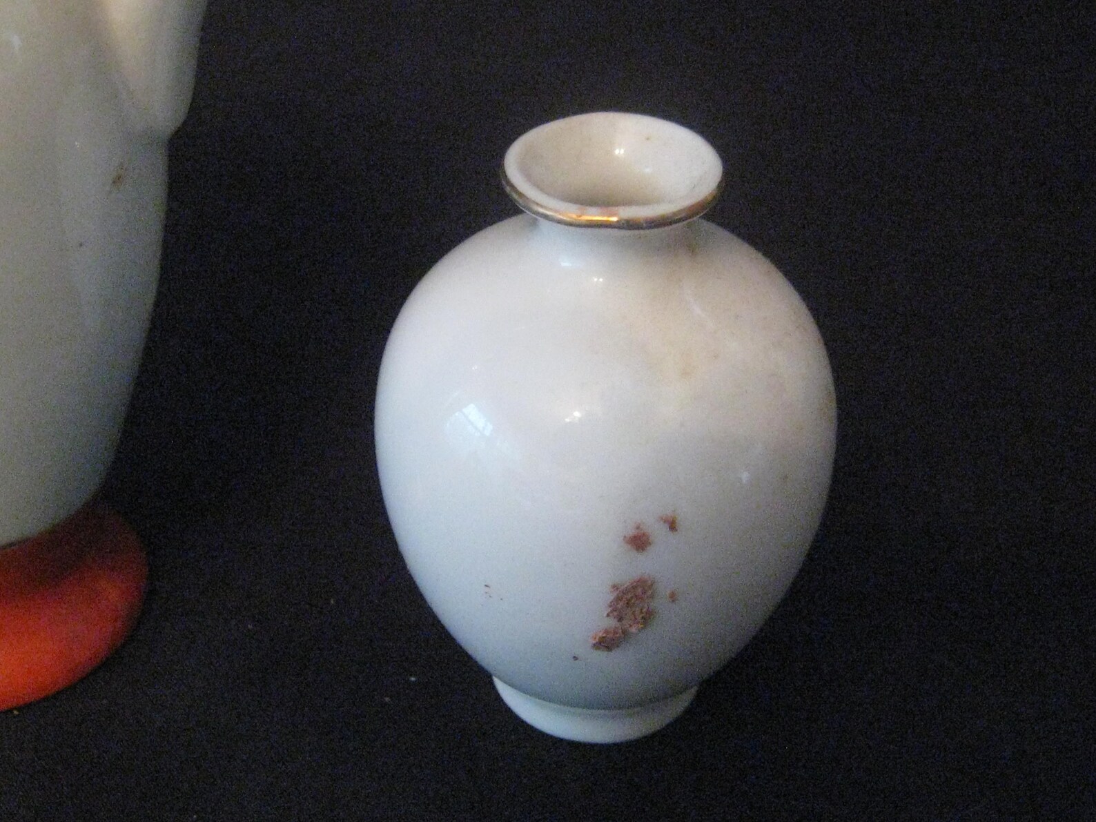 Pair of Antique Petite Vases, Small Double Handle Urn Vase, Orange ...
