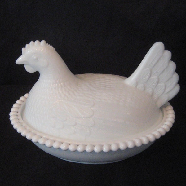 Milk Glass Chicken - Etsy