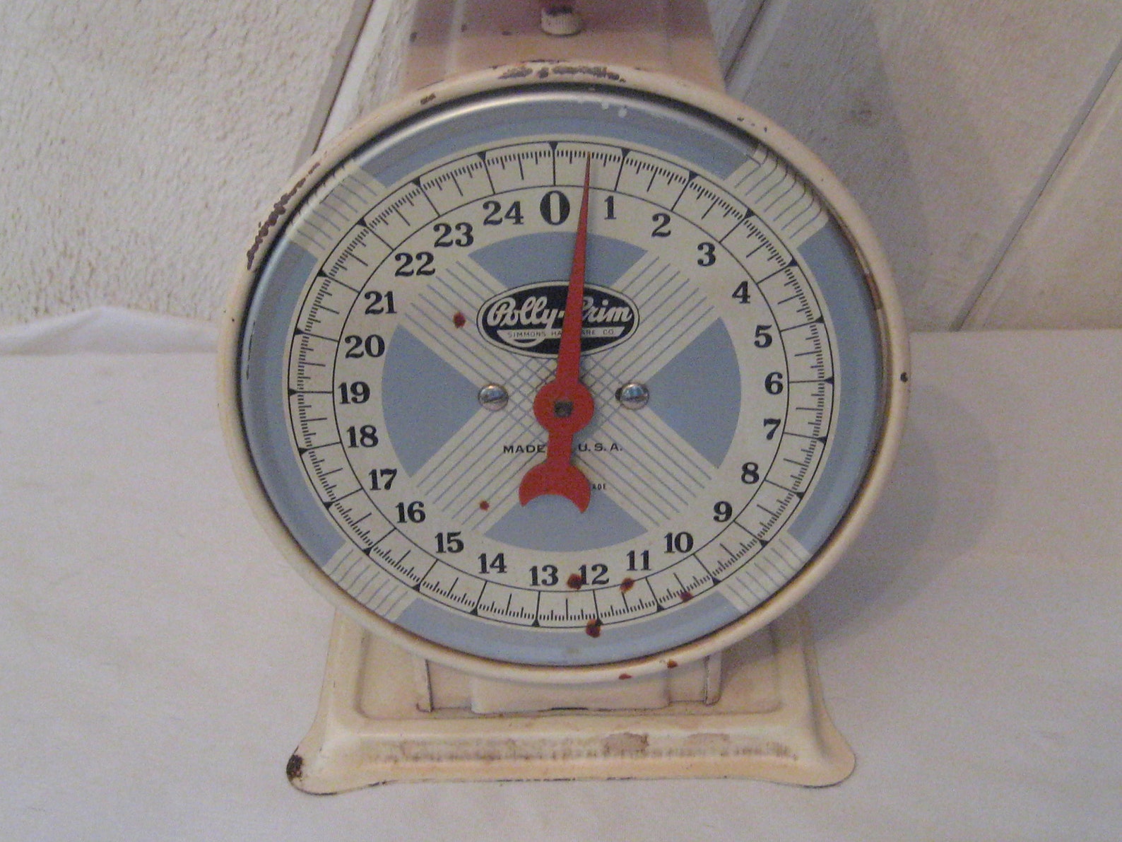 Antique Kitchen Scales, Red, Ivory, Silver, Polly Prim Food Scales ...