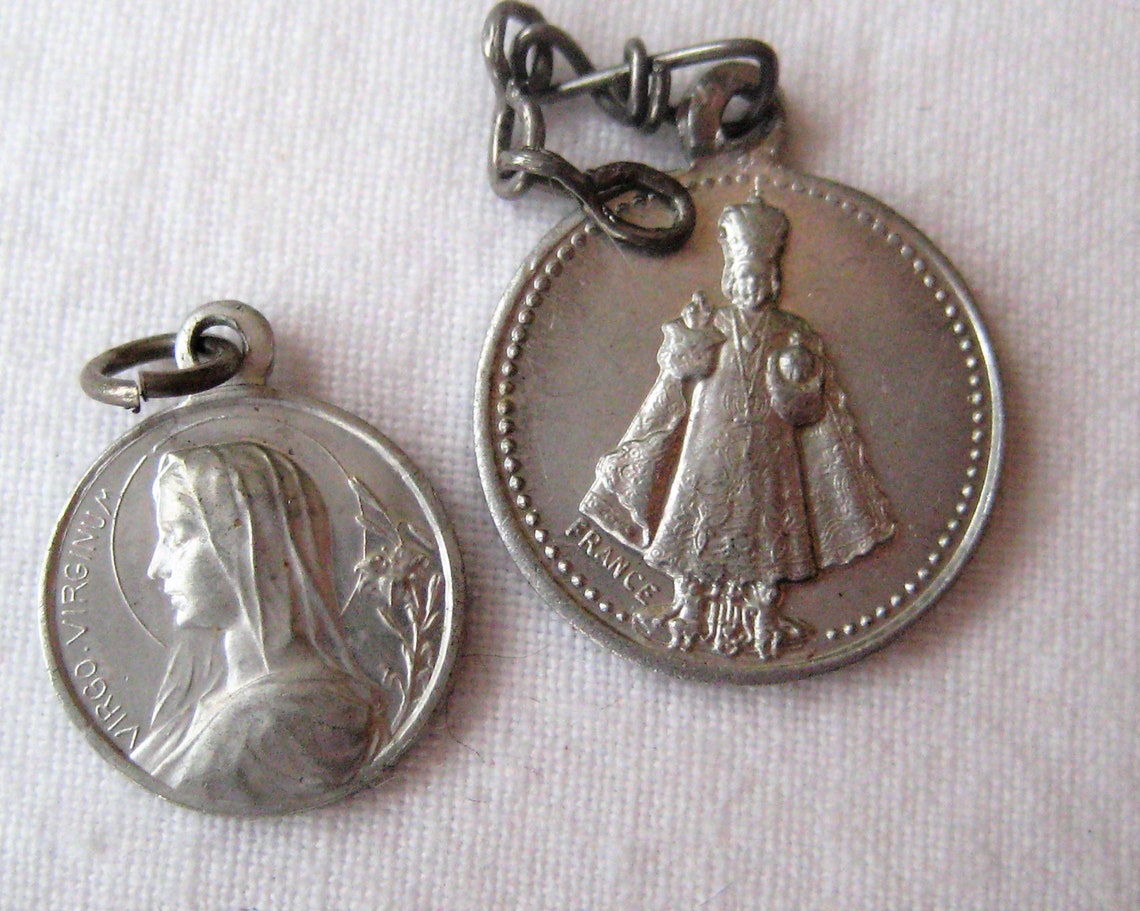 Collection of 5 Silver Saint Medals Antique Religious Charms - Etsy