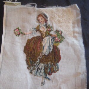 Vintage Unfinished Needlepoint of Victorian Women, Almost Finished ...