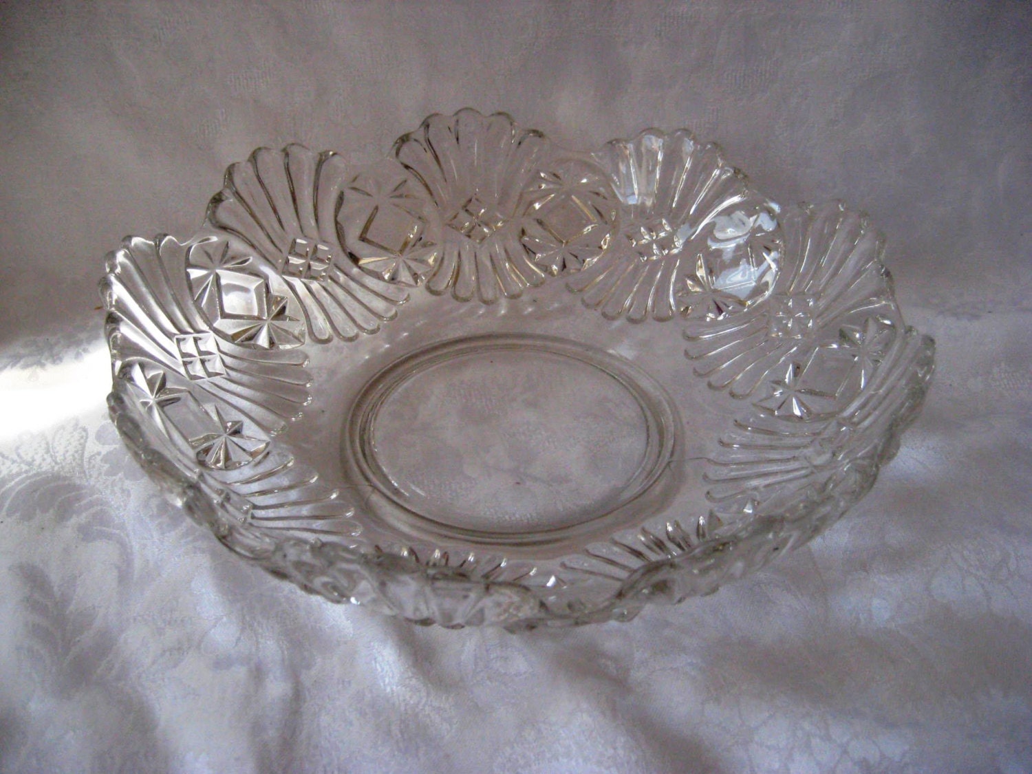 Vintage Decorative Clear Glass Bowl Large Decorative Bowl | Etsy