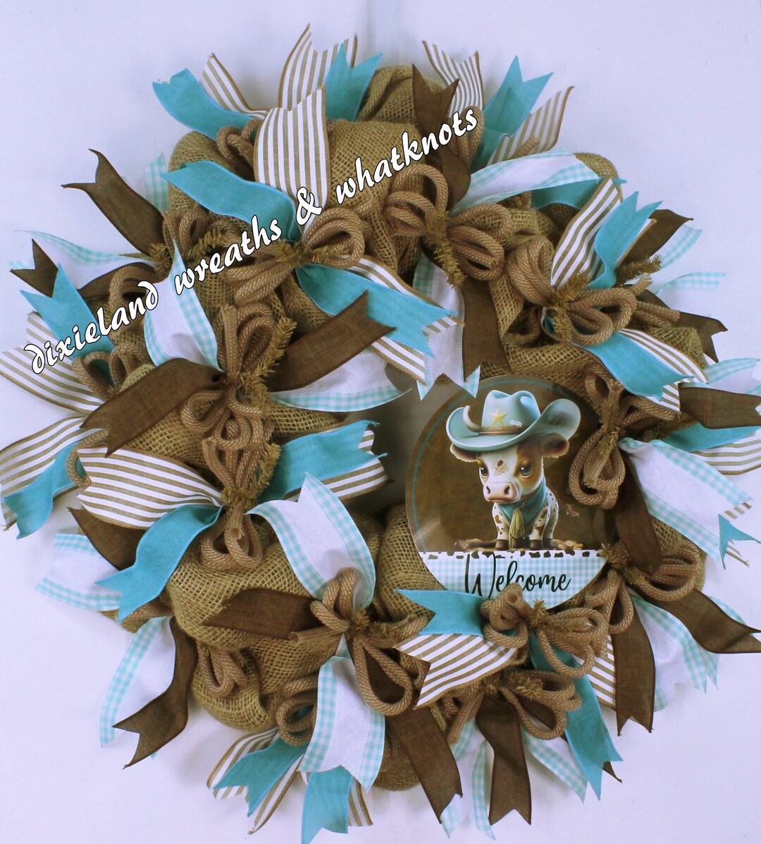 Western Wreath, Farmhouse Wreath, Cow Wreath, Welcome Wreath, Everyday ...