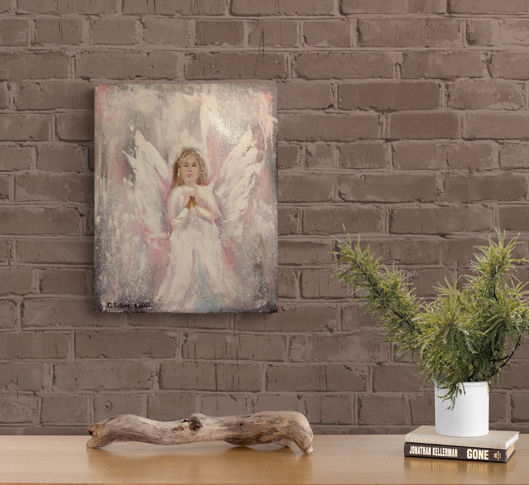 GUARDIAN ANGEL - Abstract Angel Painting on Canvas 40cmx50cm - Etsy