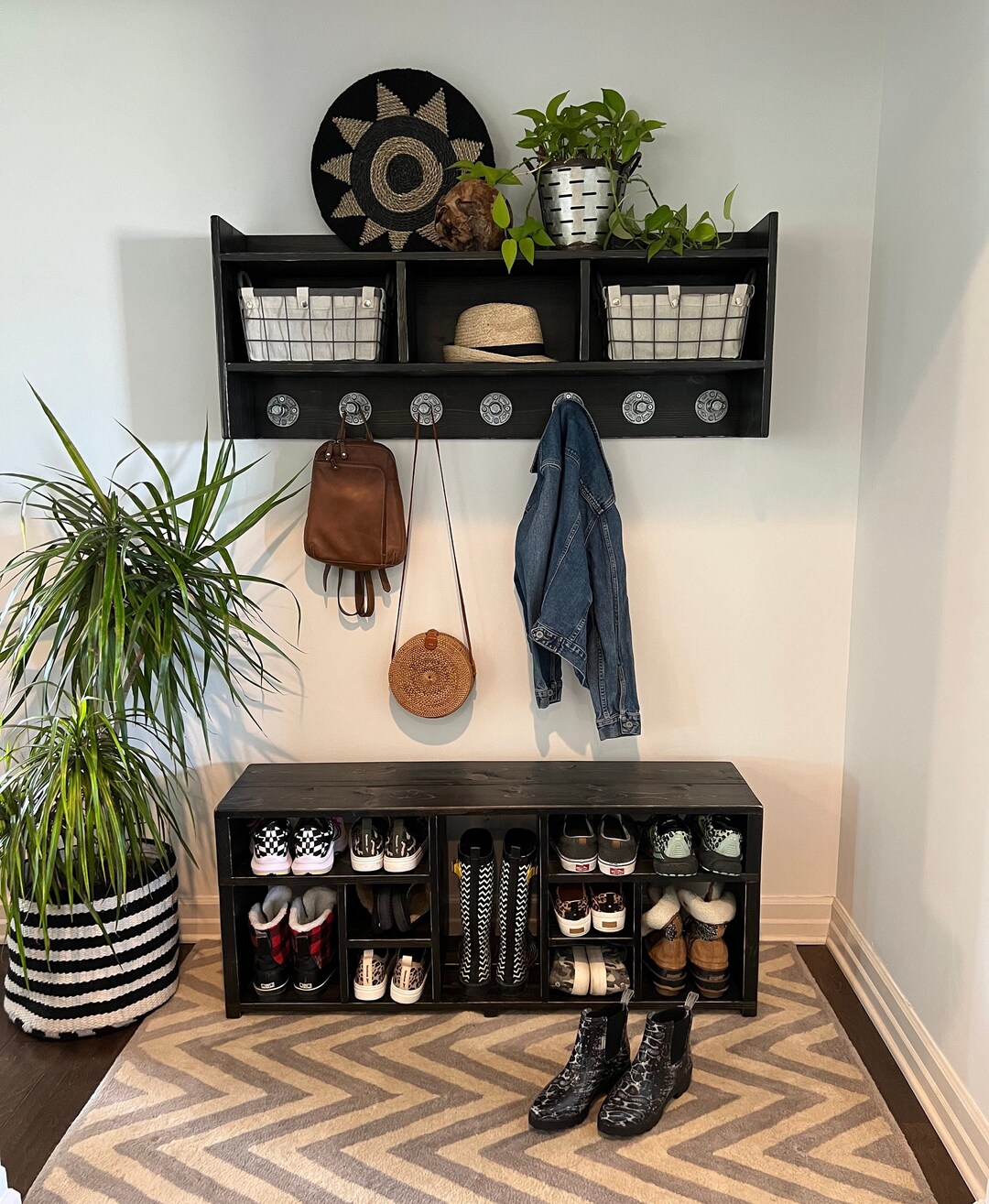 Tamara Coat Rack and Jenny Shoe Bench Set / Purchase Pair / Mudroom ...