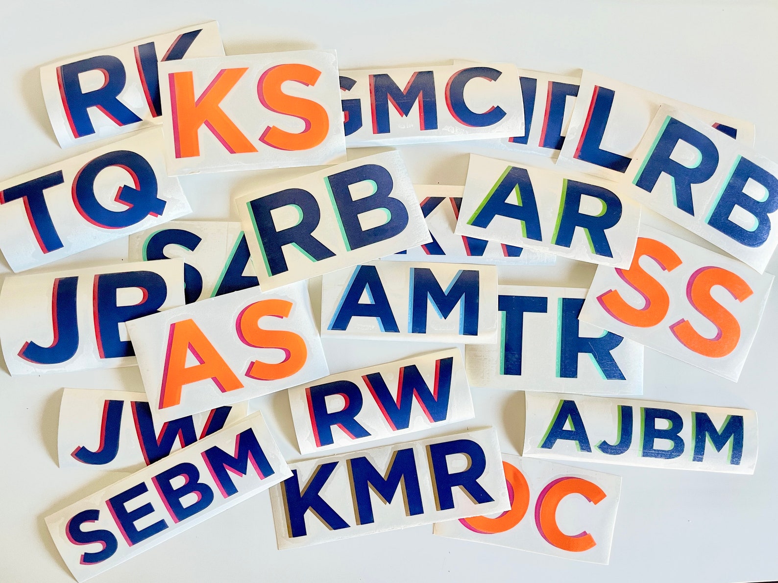 Double-layer Vinyl Monogram Decal Shadow Block Monogram - Etsy