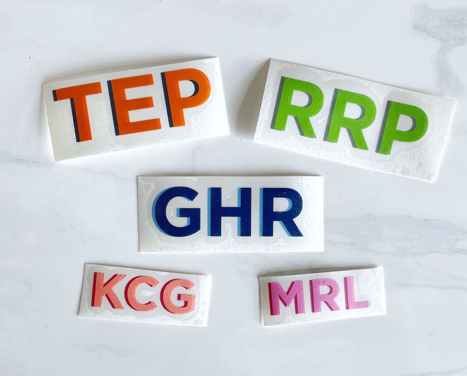 Double-layer Vinyl Monogram Decal Shadow Block Monogram - Etsy