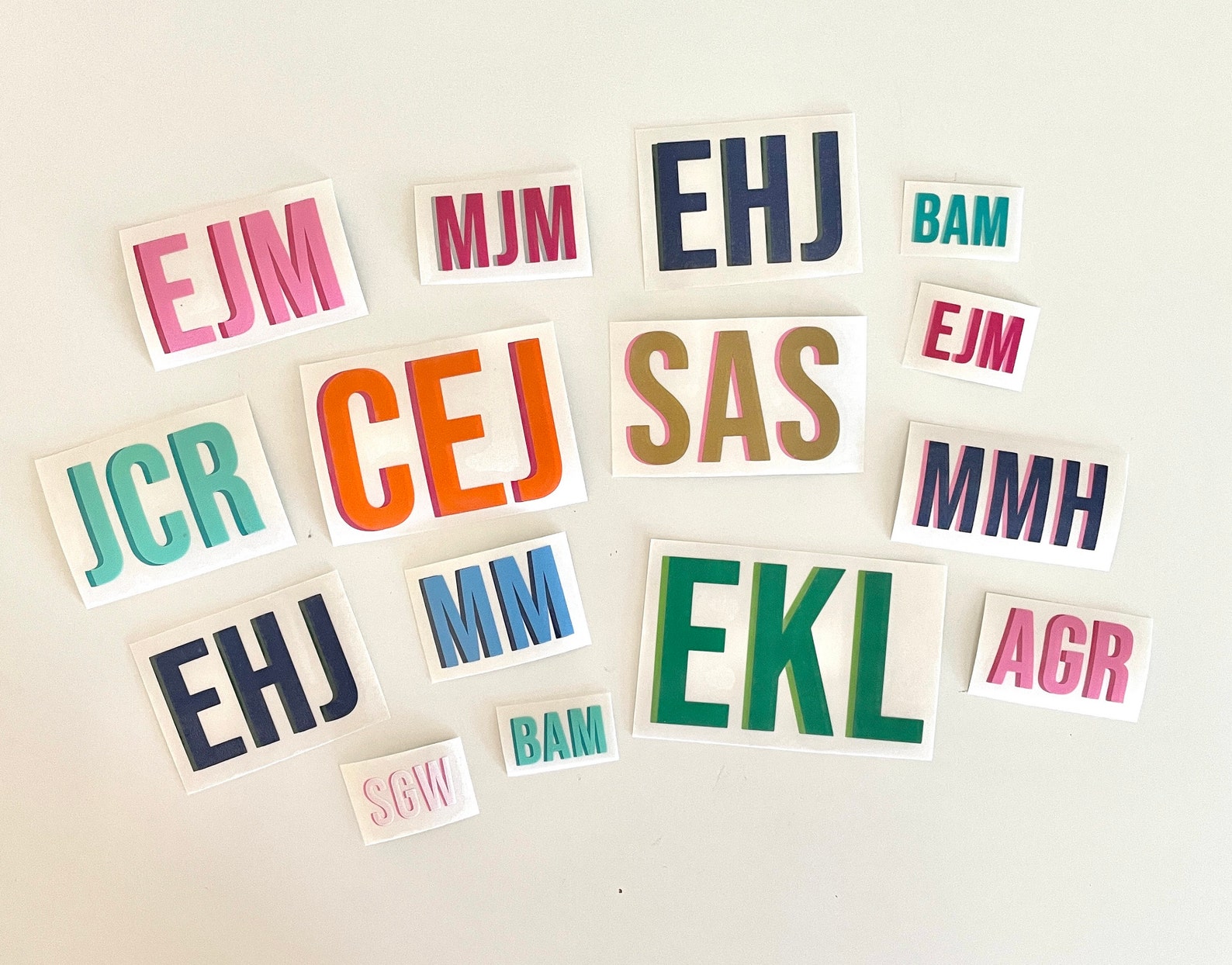 Double-layer Vinyl Monogram Decal Shadow Block Monogram - Etsy