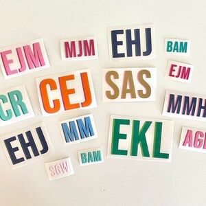 Double-layer Vinyl Monogram Decal Shadow Block Monogram Decal Monogram ...