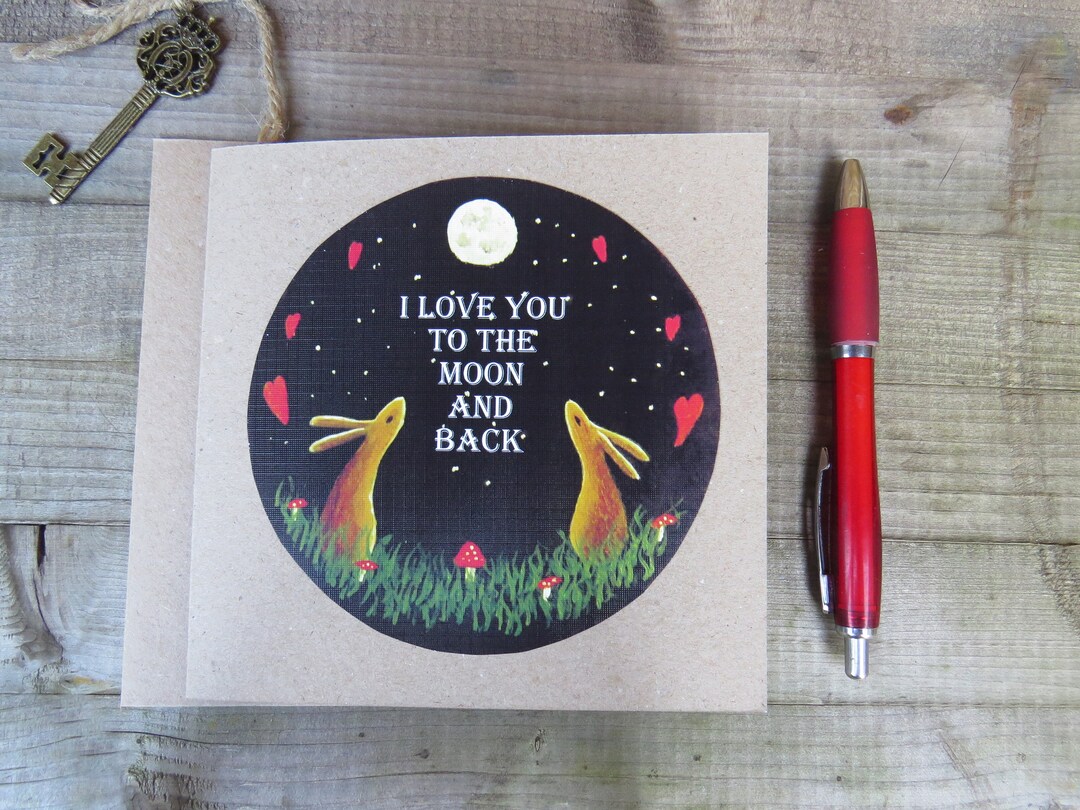 Hare and the Full Moon Greeting Card ,i Love You to the Moon and Back ...